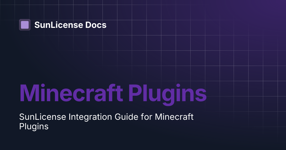 Minecraft Plugins | SunLicense Docs