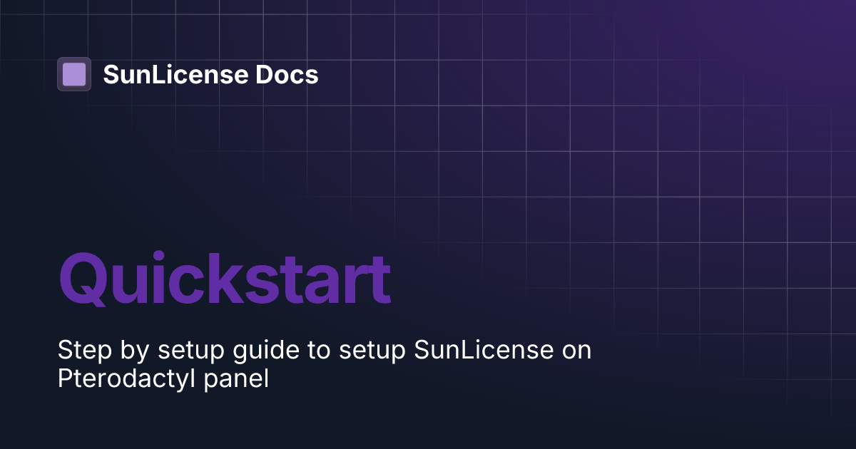 Quickstart | SunLicense Docs