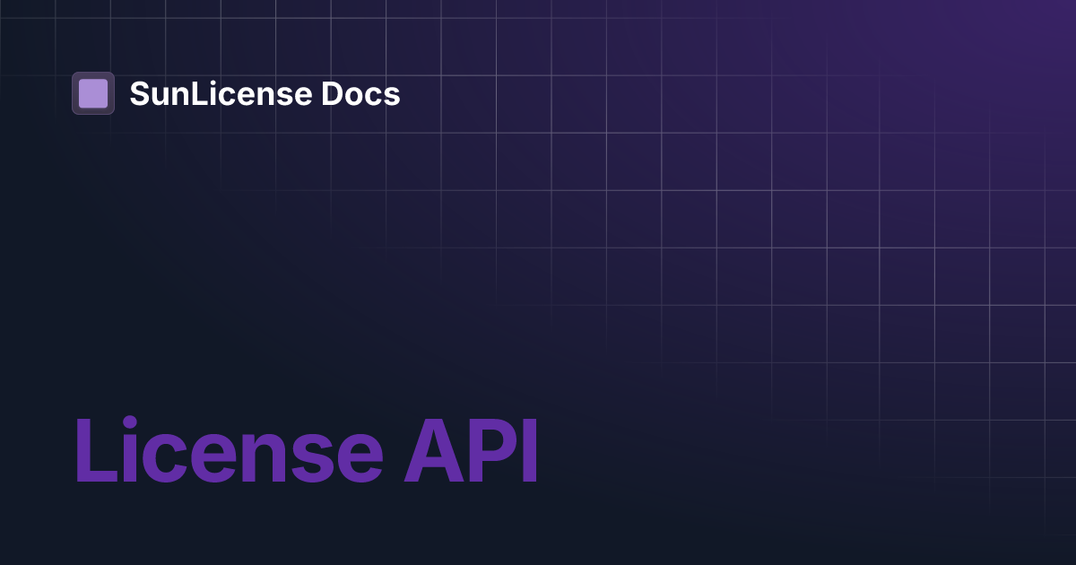 License API | SunLicense Docs