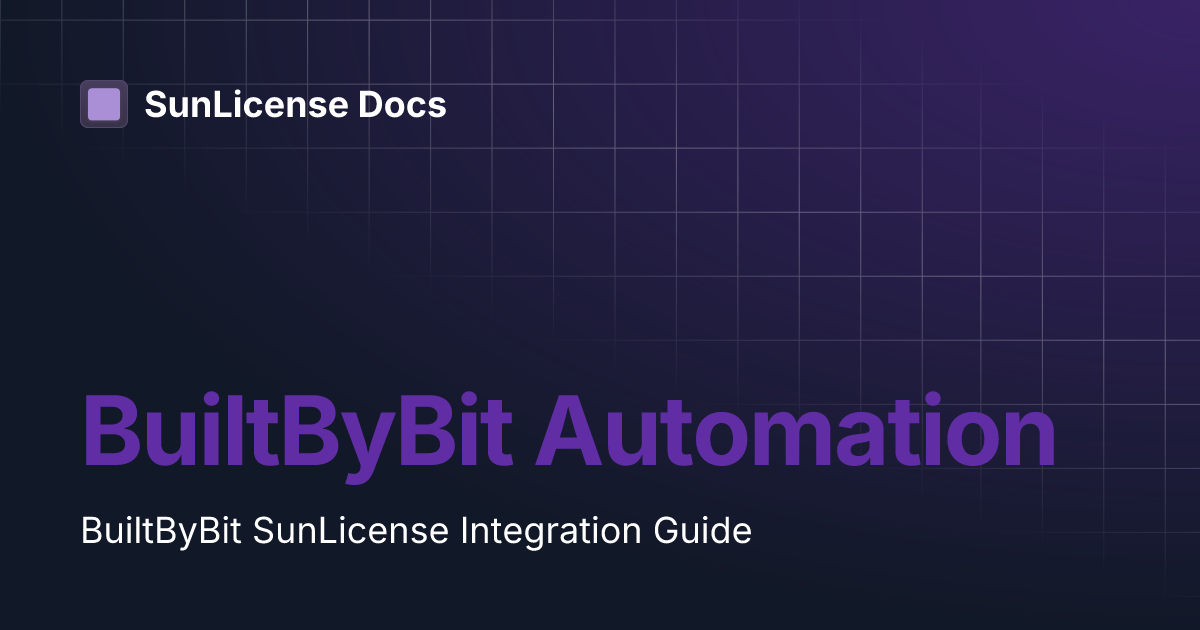 BuiltByBit Automation | SunLicense Docs